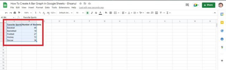 How To Create A Bar Graph In Google Sheets