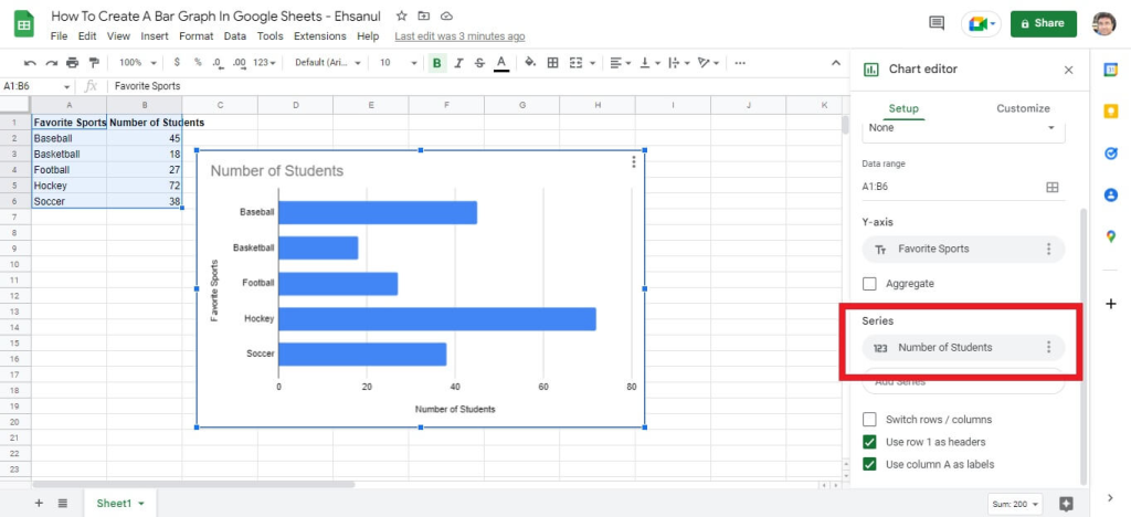 How To Create A Bar Graph In Google Sheets